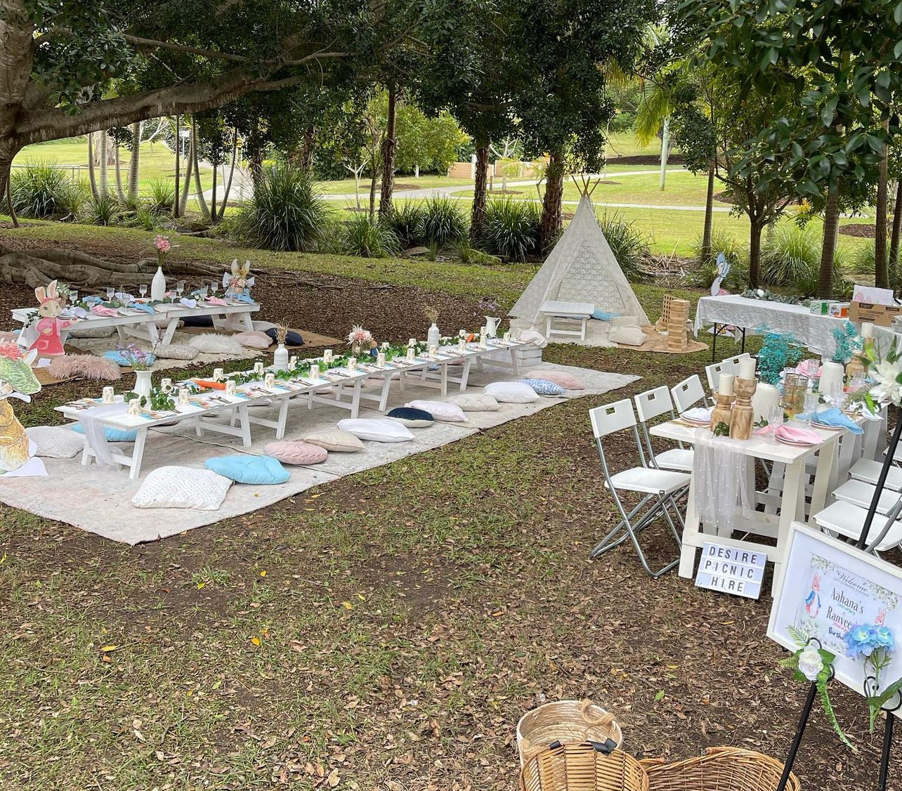Full setup, extra large group picnics 31+ people – Desire Picnic Hire